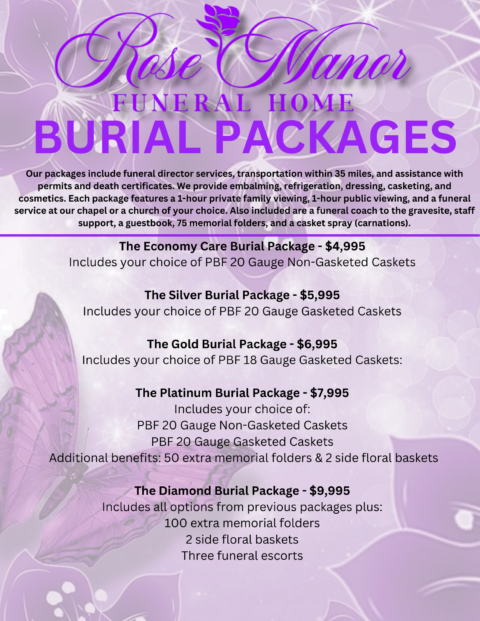 Packages | Rose Manor Funeral Home